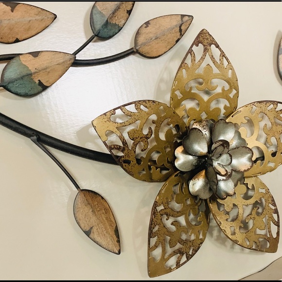 Stratton | Wall Decor | Rustic Metal Flower Wall Decor Rustic ...